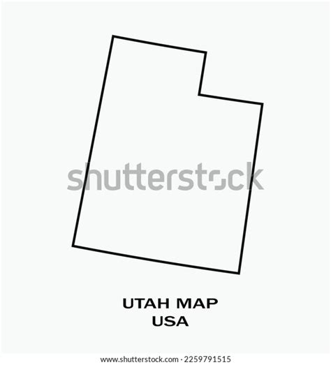 Map Utah Map Utah Outline Map Stock Vector Royalty Free 2259791515
