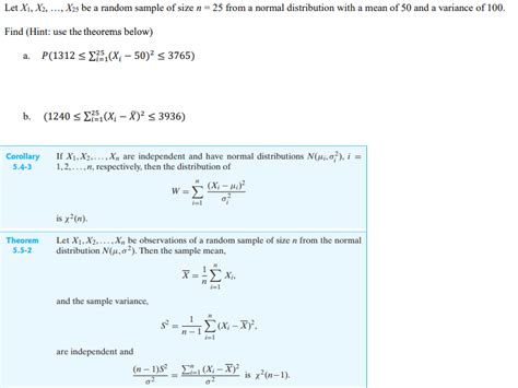 Solved Let X1 X2 X25 Be A Random Sample Of Size N 25