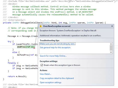 system overflowexception in dapfor dll dapfor