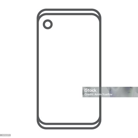 흰색 바탕에 Selfie 카메라 선 아이콘 장치 및 통신 스마트폰 서명 벡터 그래픽 선형 패턴에 대 한 구멍을 표시 합니다 10에 대한 스톡 벡터 아트 및 기타 이미지