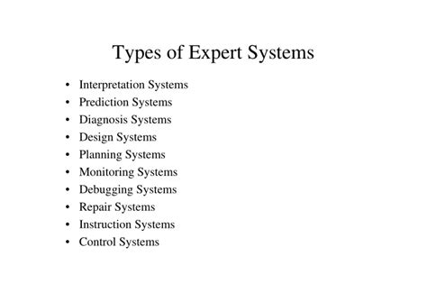 Ppt Types Of Expert Systems Interpretation Systems Prediction Systems Powerpoint