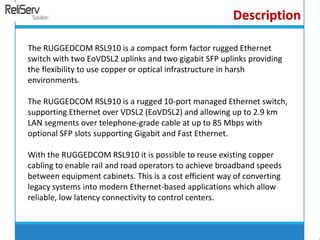 RUGGEDCOM RSL910 Vdsl Modems PPT