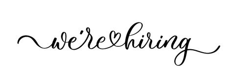 우리는 브러시 레터링 비문을 고용하고 있습니다 벡터 일러스트레이션 공석 디자인 템플릿을 엽니다 구인 중에 대한 스톡 벡터 아트