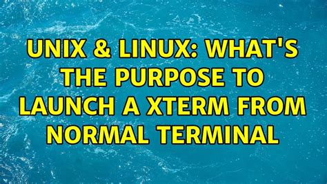 Unix And Linux Whats The Purpose To Launch A Xterm From Normal Terminal
