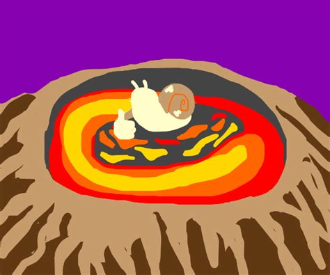 Snail In A Volcano Drawception