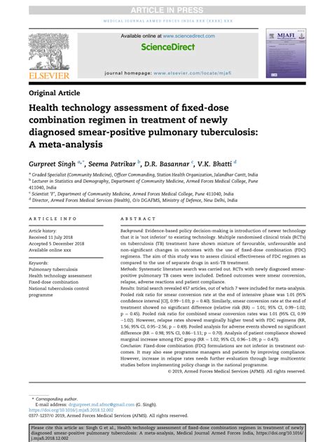 Pdf Health Technology Assessment Of Fixed Dose Combination Regimen In