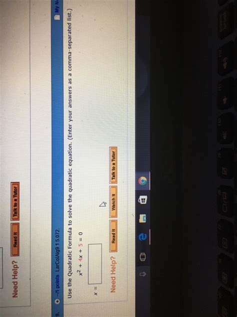 Solved Use The Quadratic Formula To Solve The Quadratic Chegg Com
