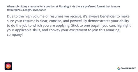 When Submitting A Resume For A Position At Pluralsight Is There A Preferred Format That Is