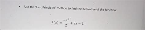 solved use the first principles method to find the