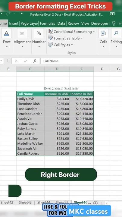 How To Use Border Formatting Excel Exceltips Youtube