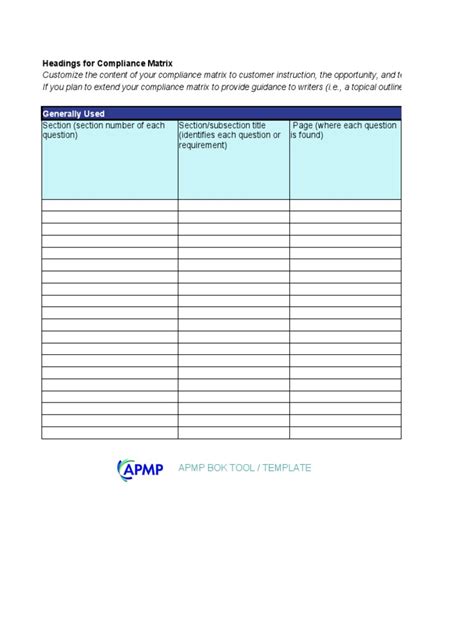 Compliance Matrix Pdf