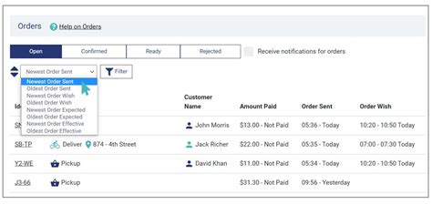 Sort Filter And Combine Orders