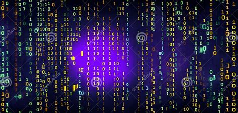 Binary Numbers Forming Digital Background With Area Dented Stock