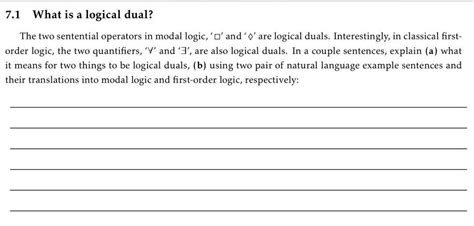 7 1 What Is A Logical Dual The Two Sentential Chegg Com