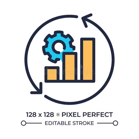 Efficiency Graph Cycle Rgb Pixel Perfect Color Icon Stock Vector Illustration Of Linear