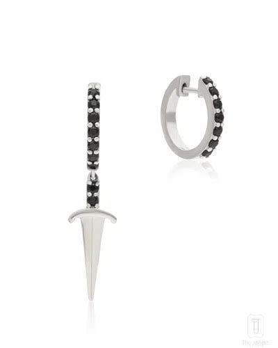 The Jewelz Mens Silver Black White Dantes Dagger Ii Dangler