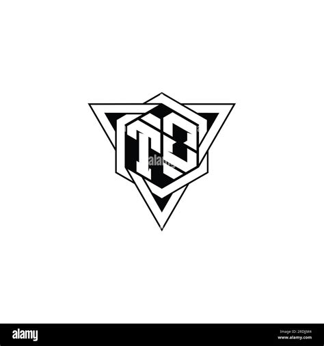 To Letter Logo Monogram Hexagon Shape With Triangle Geometric Outline Sharp Modern Style Design
