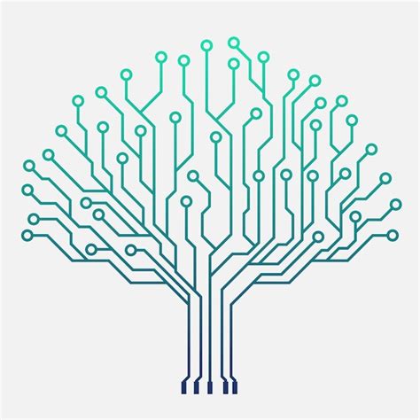 Premium Vector Circuit Technology Tree On White Background