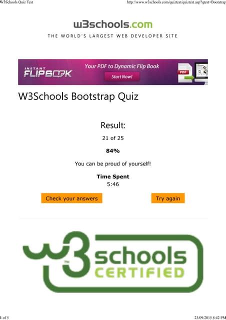 W3schools Quiz Test Pdf