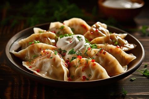A Close Up View Of Ukrainian Pierogi On A Plate The Authentic Cuisine