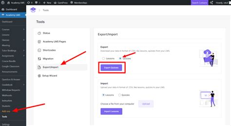 Quiz Exportimport Academy Lms