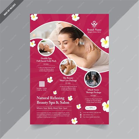 Premium Vector Pink Beuty Spa Flyer Template