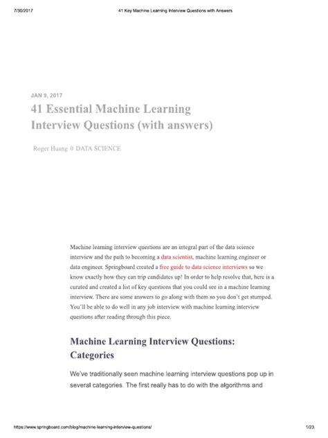 Ml Interview Questions Pdf