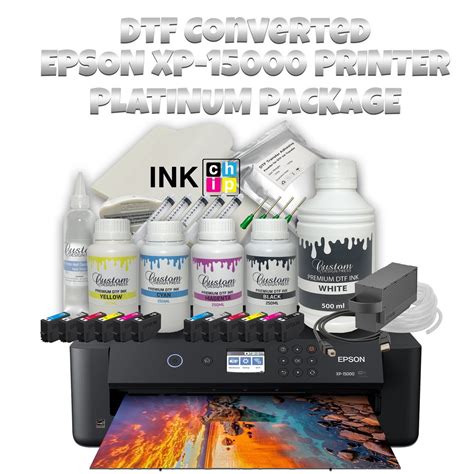 Platinum DTF Epson XP 15000 Printer Bundle Cmyk White Ink Film Accessories Start Custom