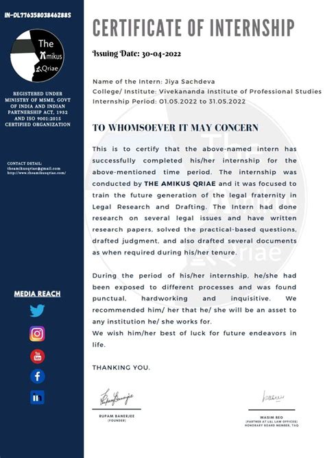 Dear Connections Im Elated To Share That I Have Successfully Completed My Tenure As A Legal