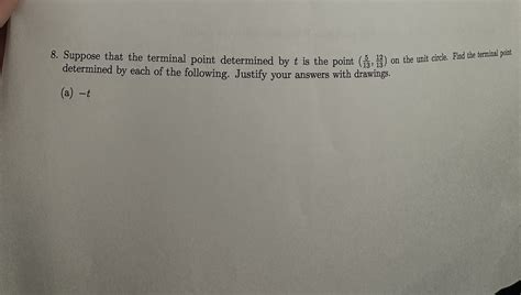 Solved π t πt Suppose that the terminal point determined Chegg
