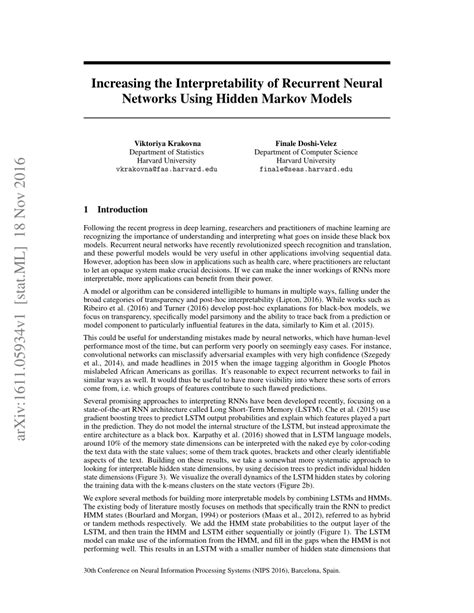 Pdf Increasing The Interpretability Of Recurrent Neural Networks