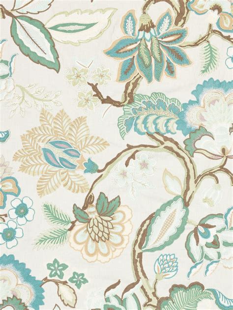 Scalamandre Multidimensional Tree Of Life Jacobean Embroidered Crewel Fabric 3 Yards Celadon Etsy