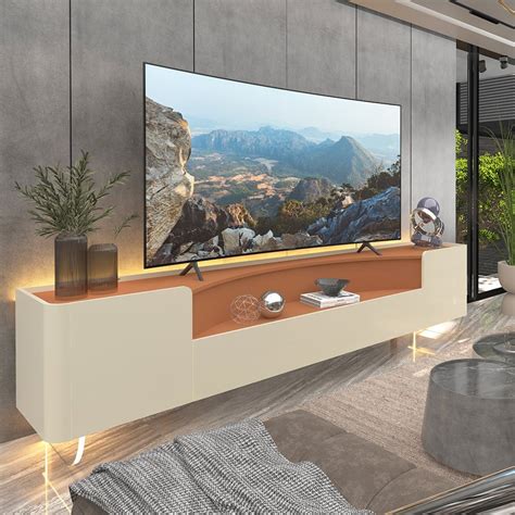 Rack Para Tv Até 85 Polegadas Com Led Com Pés Vidro Infinity 228cm Madeiramadeira