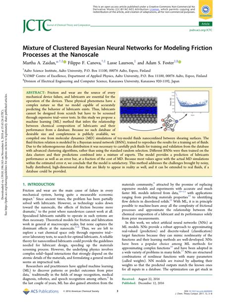 Pdf Mixture Of Clustered Bayesian Neural Networks For Modeling Friction Processes At The Nanoscale
