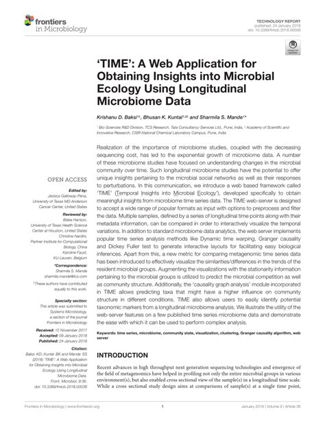 Pdf ‘time A Web Application For Obtaining Insights Into Microbial