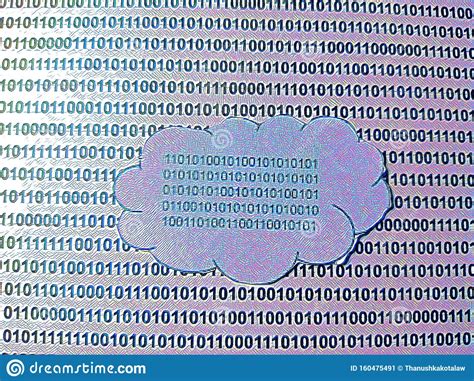 Cloud With Binary Code Showing Cloud Computing And Digital Technology