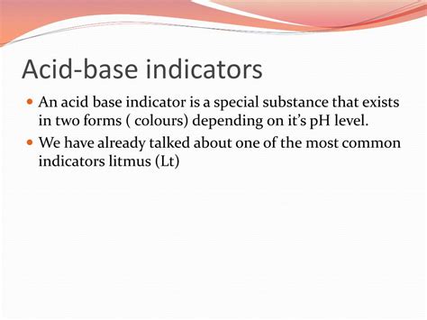 PPT Acid Base Indicators PowerPoint Presentation Free Download ID