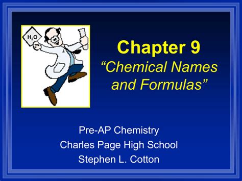 Chemical Names Formulas Chemistry Presentation