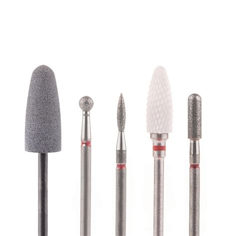 Стартовый набор фрез для тонкой кутикулы SET-5R RED (5 фрезы, мягкая ...