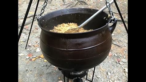 Jambalaya In A 15 Gallon Cast Iron Cauldron Youtube