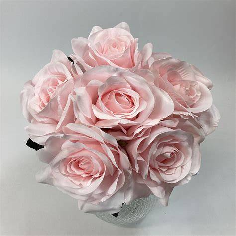Eugenie Open Rose Bundle 6 Soft Light Pink L30cm Village Green