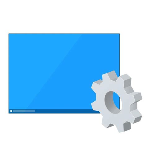 Mockup Of Desktop Or Program Window With Gear Icon Settings Icon Or