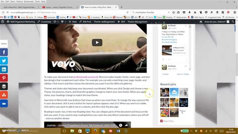 How To Insert A Youtube Video Into A Wordpress Blog Post Youtube