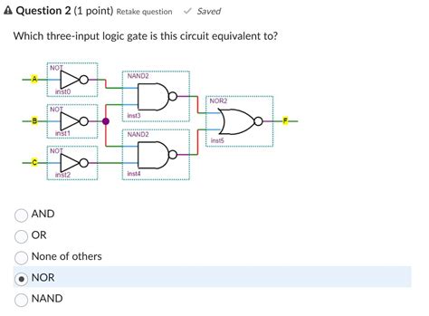 solved which three input logic gate is this circuit