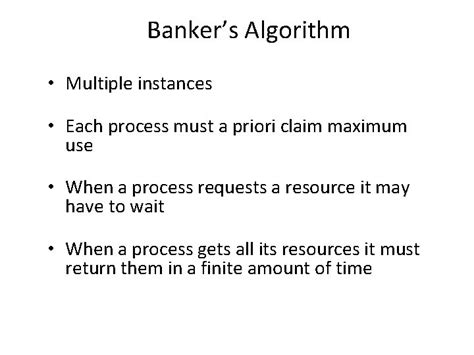 Bankers Algorithm Bankers Algorithm Multiple Instances Each Process