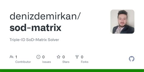 GitHub Denizdemirkan Sod Matrix Triple ID SoD Matrix Solver