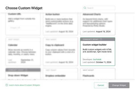 New Community Widget Custom Widget Builder Showcase Grist Creators