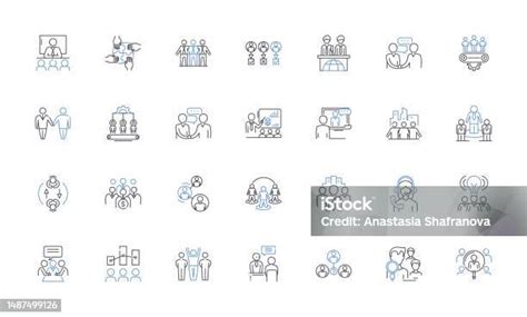 전문 동료 라인 아이콘 컬렉션입니다 Nerking 협업 지원 연결 멘토링 커뮤니티 파트너십 벡터 및 선형 그림 얼라이언스 팀워크 트러스트 개요 표지판 세트 엿봄에 대한 스톡