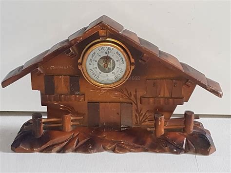 Старинен барометър Антиквариат София Старинен настолен барометър основа дърво височ