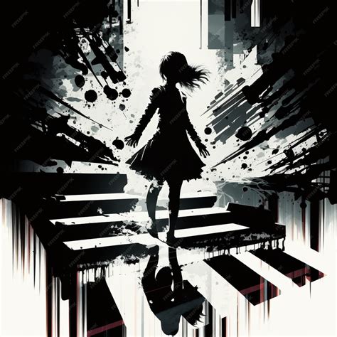 Premium Photo Anime Girl Walking Across A Crosswalk In A Dark Room